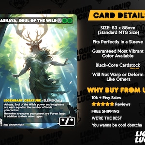 Ashaya, Soul of the Wild MTG Proxy Full Art Vintage Fantasy Art Style ...