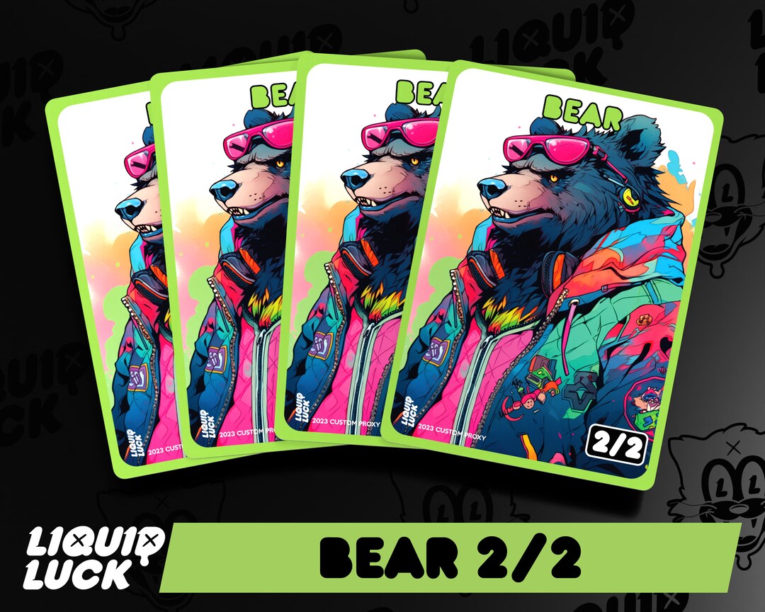 2/2 Green Bear MTG Creature Tokens Full Art Custom Tokens / Commander ...