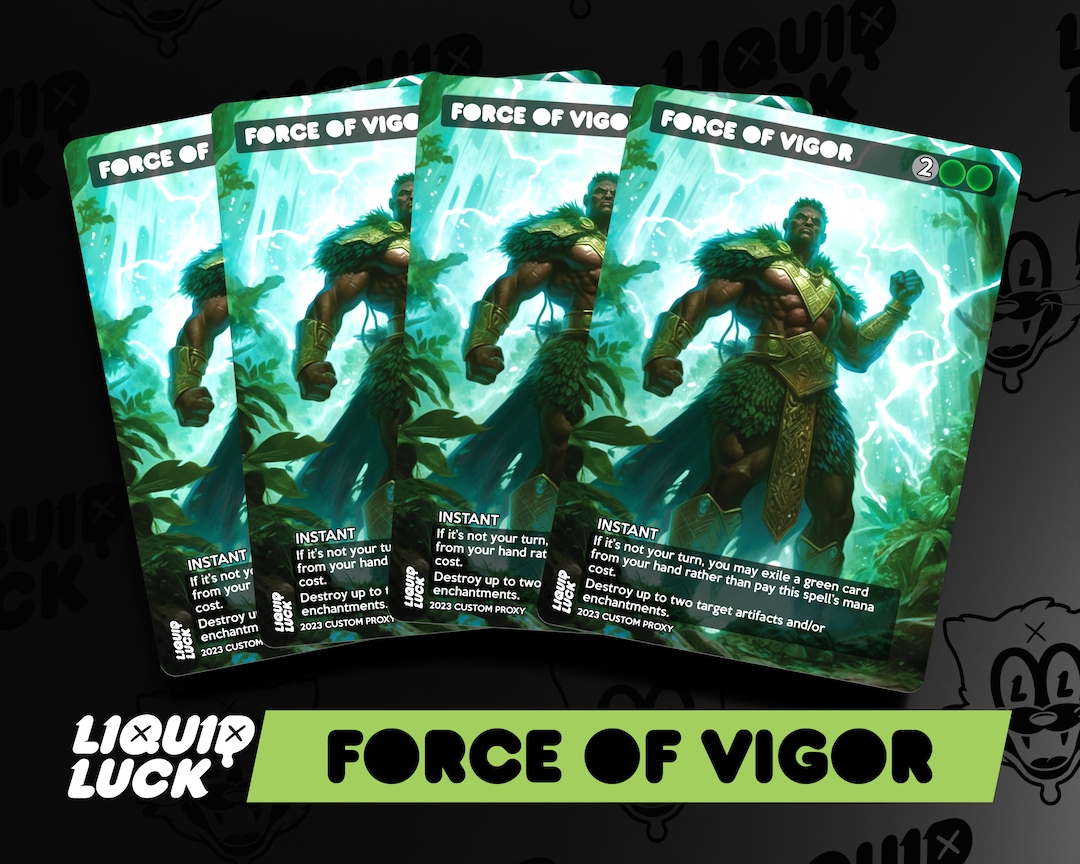 Force of Vigor MTG Proxy Vintage Fantasy Dnd Art Style Custom Proxies ...