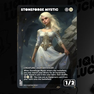 Stoneforge Mystic MTG Proxy Vintage Fantasy Art Style Full Art Custom Commander Cards for Magic ...