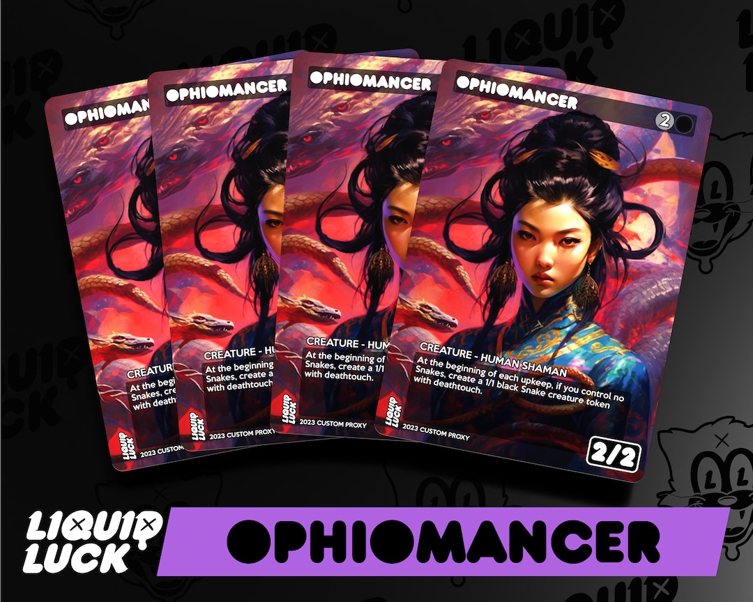 Ophiomancer MTG Proxy Full Art Vintage Fantasy Style Custom Commander ...