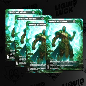 Force of Vigor MTG Proxy Vintage Fantasy Dnd Art Style Custom Proxies ...