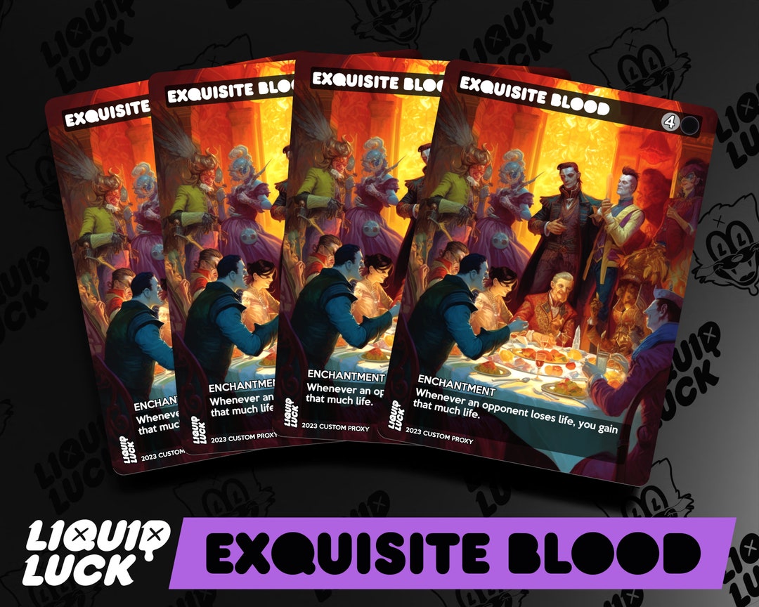 Exquisite Blood MTG Proxy Vintage Fantasy Style Full Art Custom ...