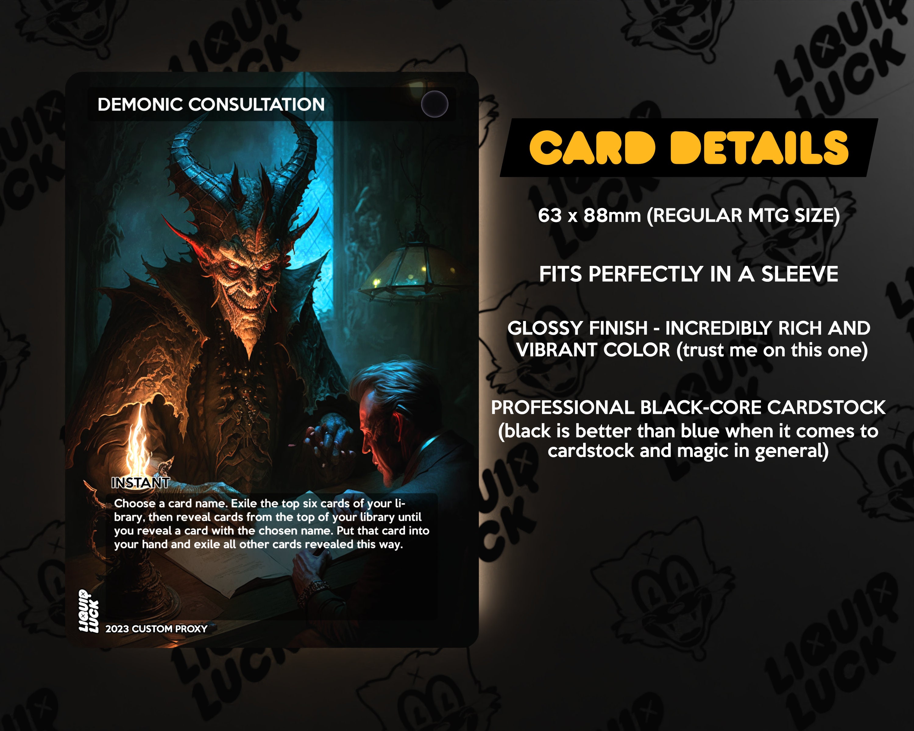 Demonic Consultation MTG Proxy Full Art Custom Commander - Etsy