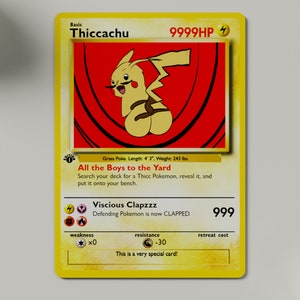 Thiccachu Custom Pokemon Card Hilarious Pokemon Proxy for a Funny ...