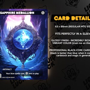 Sapphire Medallion MTG Proxy Full Art Anime Watercolor Custom Commander ...