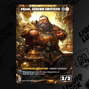 Sram, Senior Edificer MTG Proxy Vintage Fantasy Art Style Full Art Custom Mtg Commander Proxy - Etsy