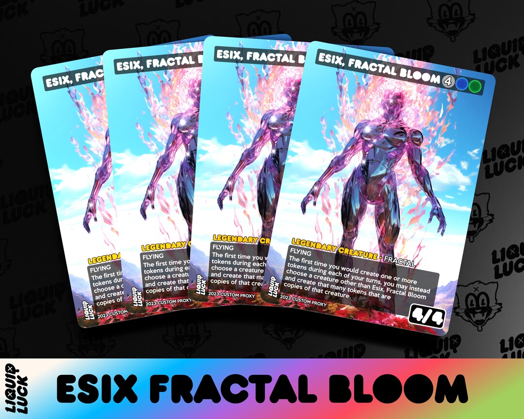 Esix, Fractal Bloom MTG Proxy Vintage Fantasy Art Style Custom Cards ...