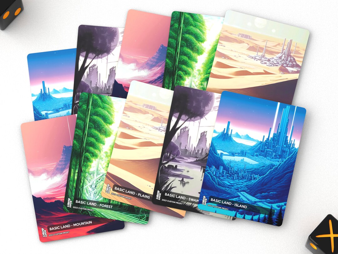 20 Basic Lands Set for MTG Mtg Proxy Basic Lands Custom Magic Cards for ...