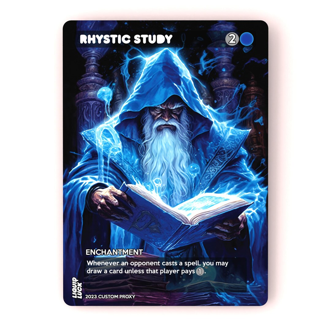 Rhystic Study MTG Proxy Re-imagined Vintage Fantasy Dnd Art Style ...