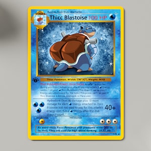 Thicc Blastoise Card Hilarious Pokemon Proxy for a Funny Unique Christmas Gift Available in ...