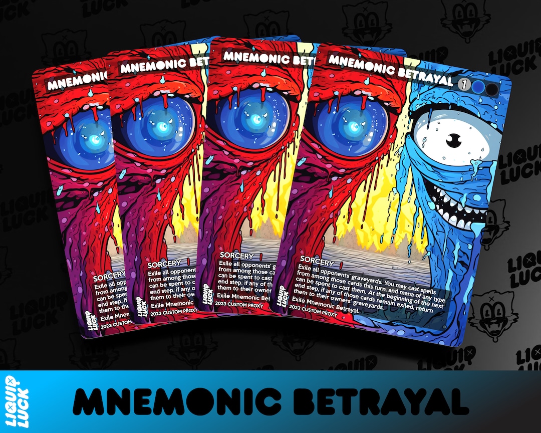 Mnemonic Betrayal MTG Proxy Psychedelic Gungecore Art Style Full Art ...