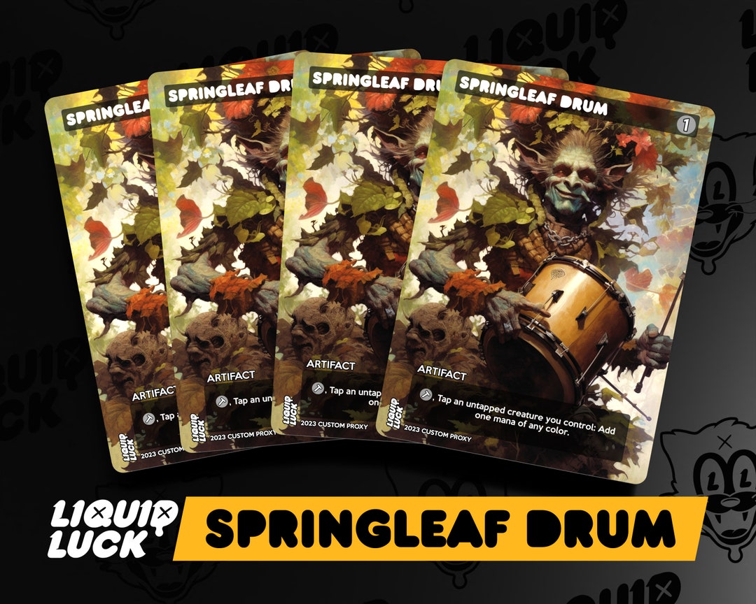 Springleaf Drum MTG Proxy Re-imagined Vintage Fantasy Art Style Custom ...