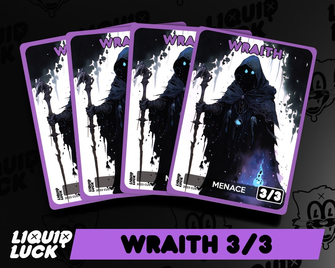 3/3 Black Wraith MTG Token Creature With Menace Full Art Custom LOTR ...