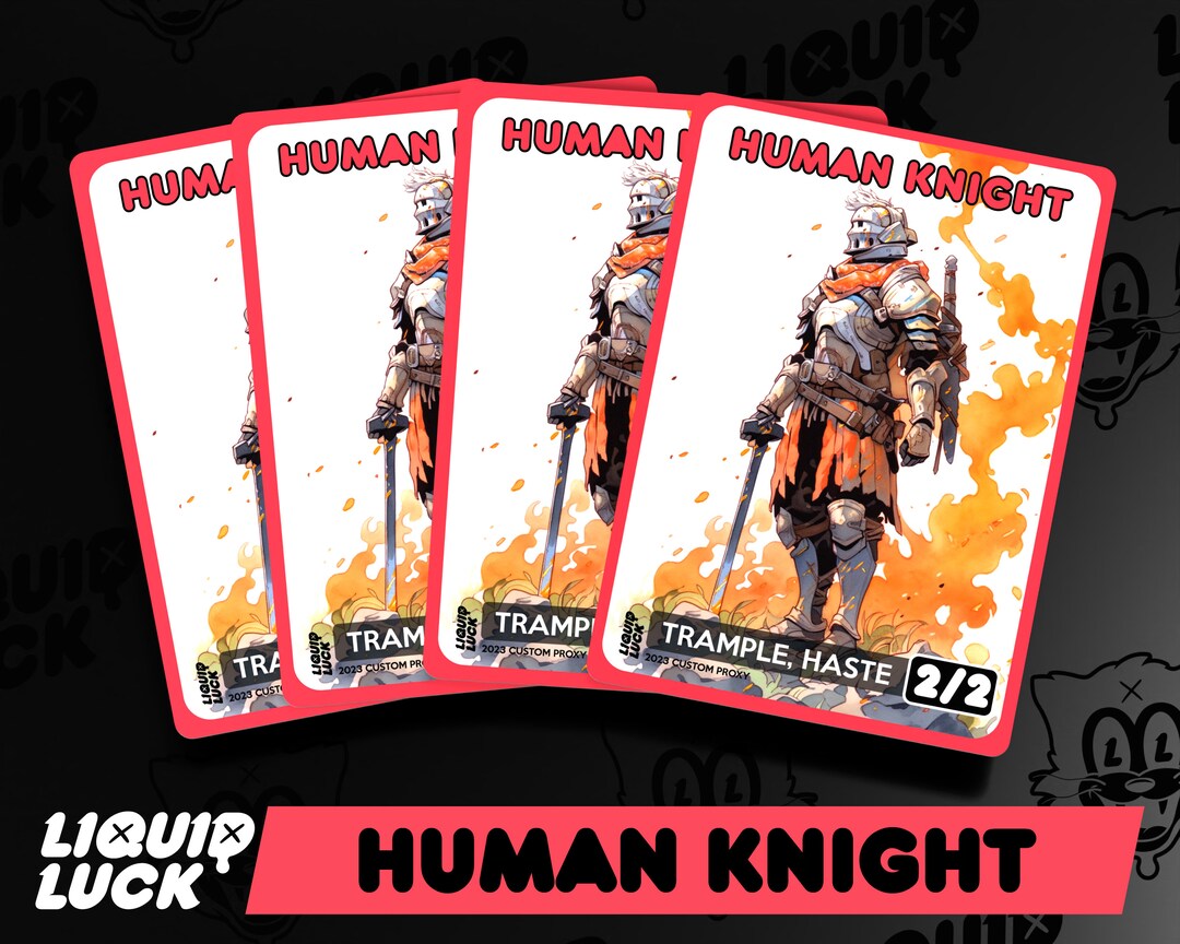2/2 Red Human Knight MTG Creature Tokens With Trample and Haste Oath of ...