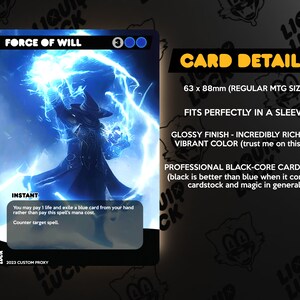 Force of Will MTG Proxy Full Art Custom Mtg Commander Proxy - Etsy