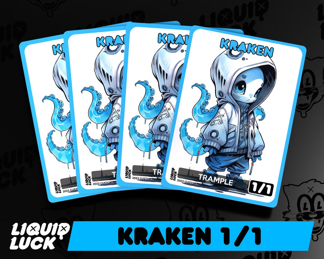 1/1 Blue Kraken Creature Token With Trample Created by Invasion of ...