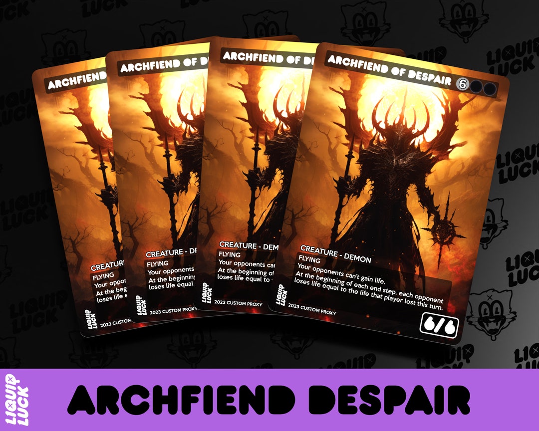 Archfiend of Despair MTG Proxy MTG LOTR Vintage Dnd Fantasy Art Style ...