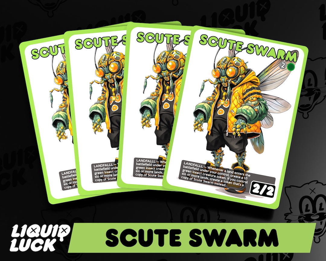 2/2 Green Scute Swarm MTG Creature Tokens Full Art Custom Tokens for ...