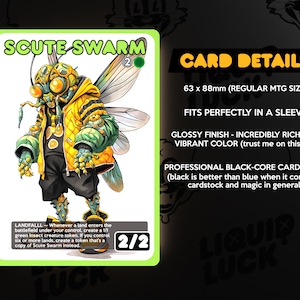 2/2 Green Scute Swarm MTG Creature Tokens Full Art Custom Tokens for ...