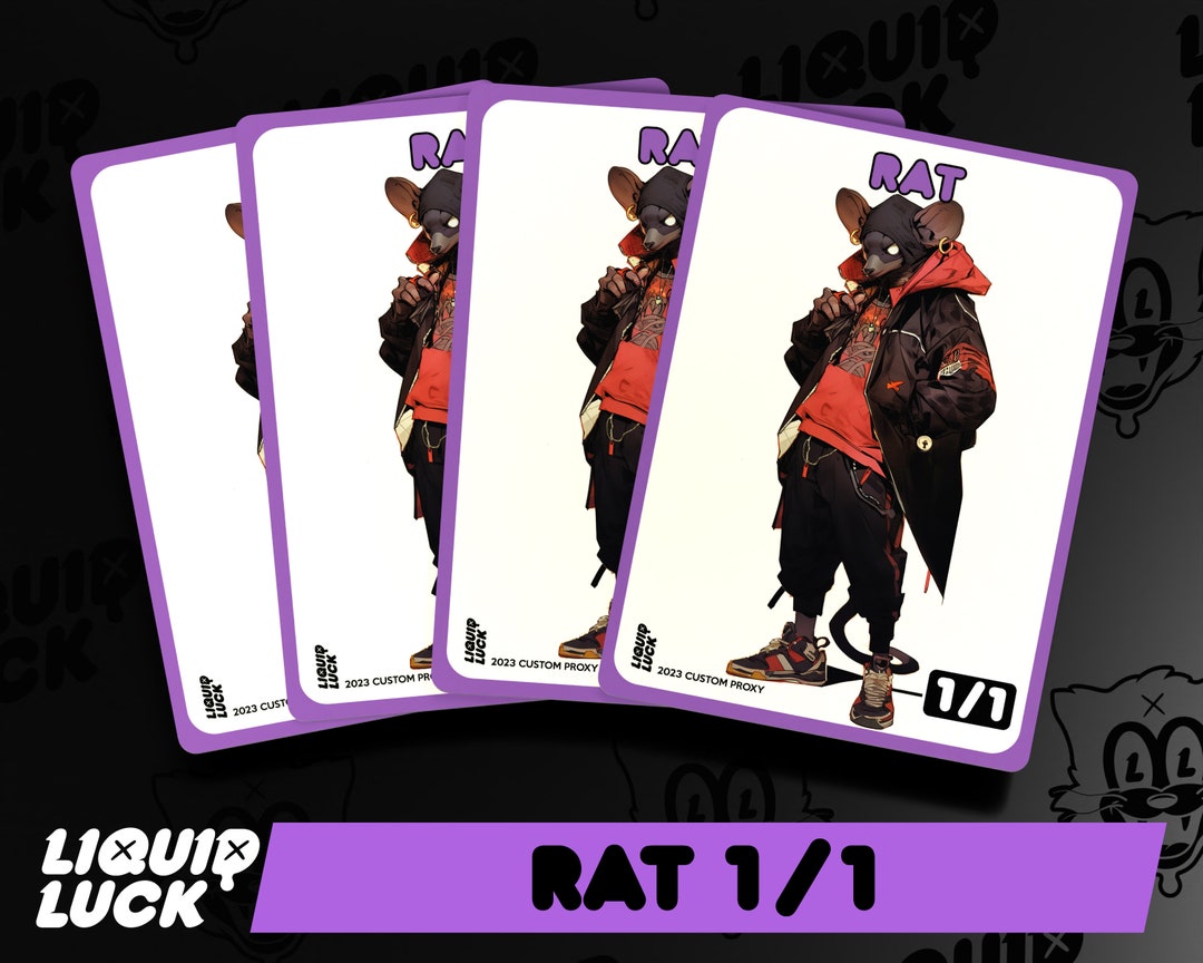 1/1 Black Rat Creature MTG Token Full Art Custom MTG Tokens / Commander ...