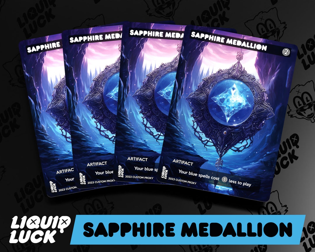 Sapphire Medallion MTG Proxy Full Art Anime Watercolor Custom Commander ...