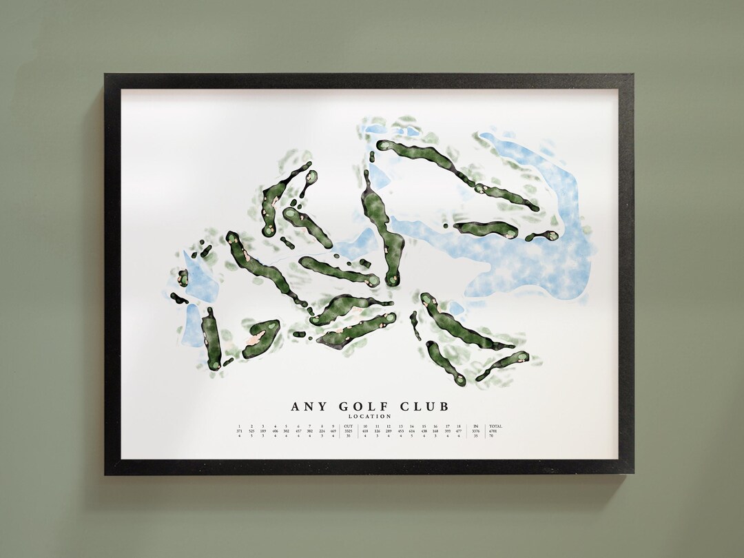 Custom Golf Course Watercolor Map Art Print: Golfer Gift - Etsy