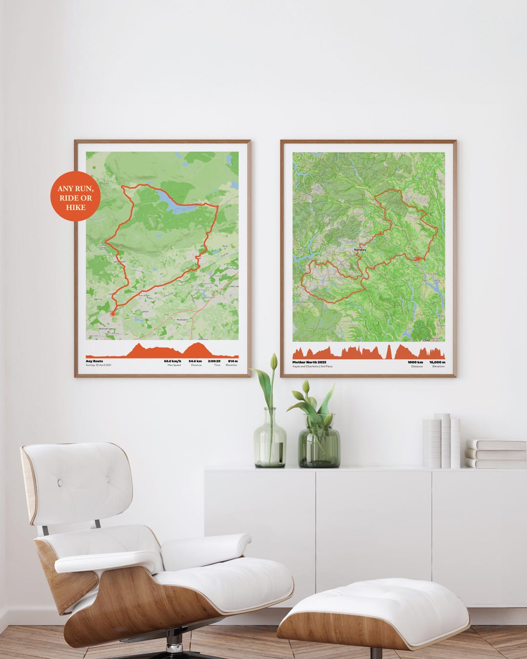 Personalised Route Map Print | Custom Run, Ride, Hike Art - Etsy