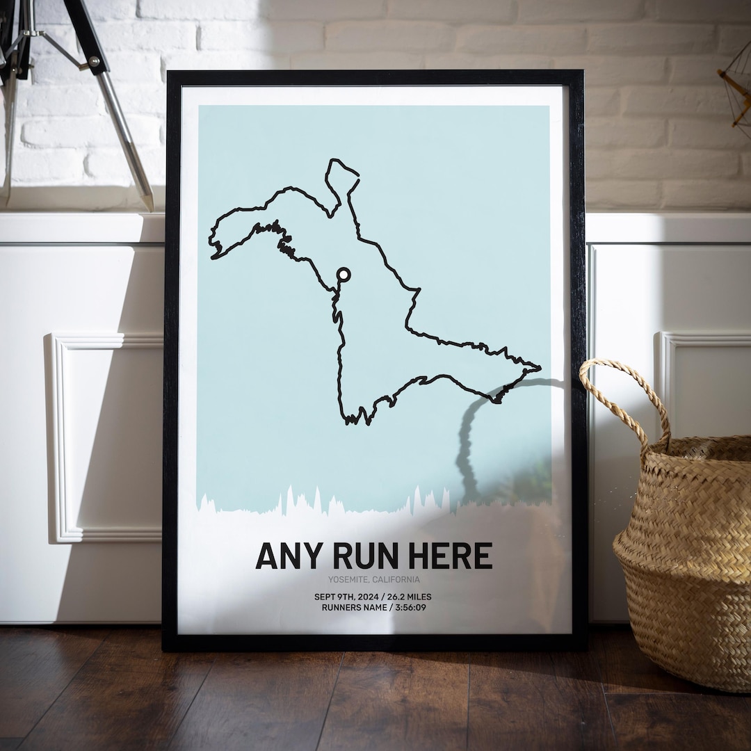Minimal Route Map for Any Run, Cycle Perfect Gift for Runners - Etsy UK