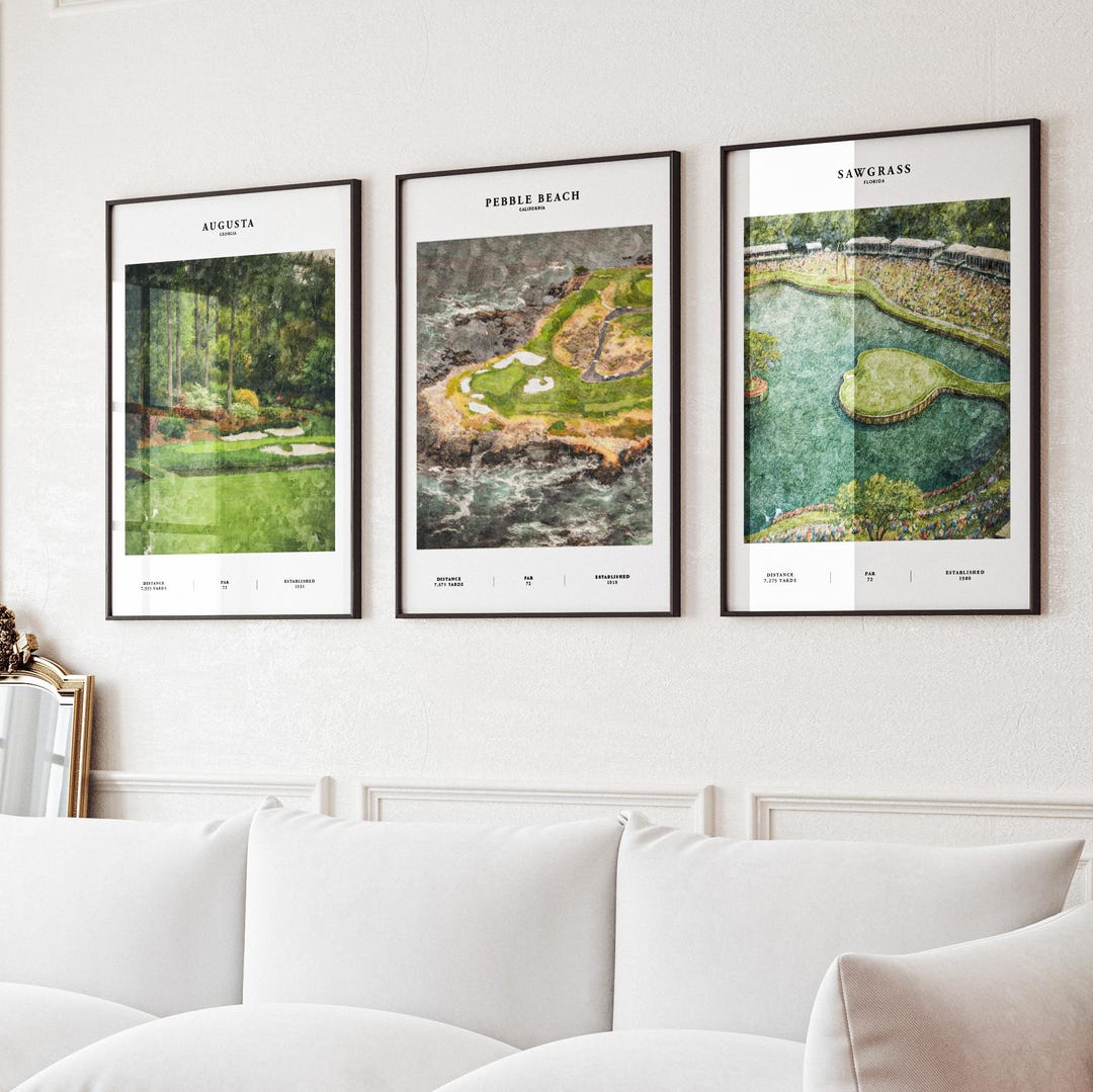 Golf Course Art Prints | Set of 3 | Digital Download | Iconic Golf ...