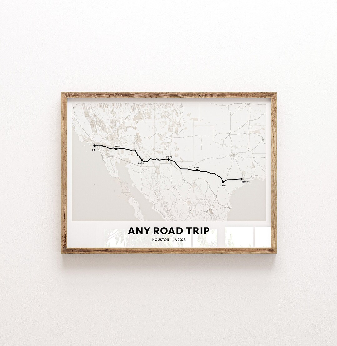 Personalized Road Trip Travel Map Print: Custom Route Art, Any Journey ...