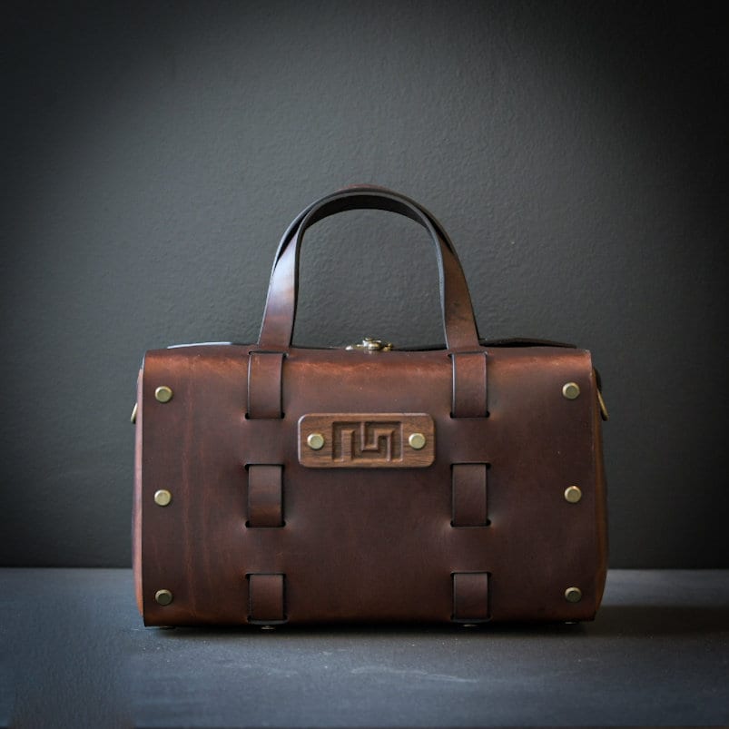 Brown Leather Mini Duffle Made in USA Black Full-grain - Etsy