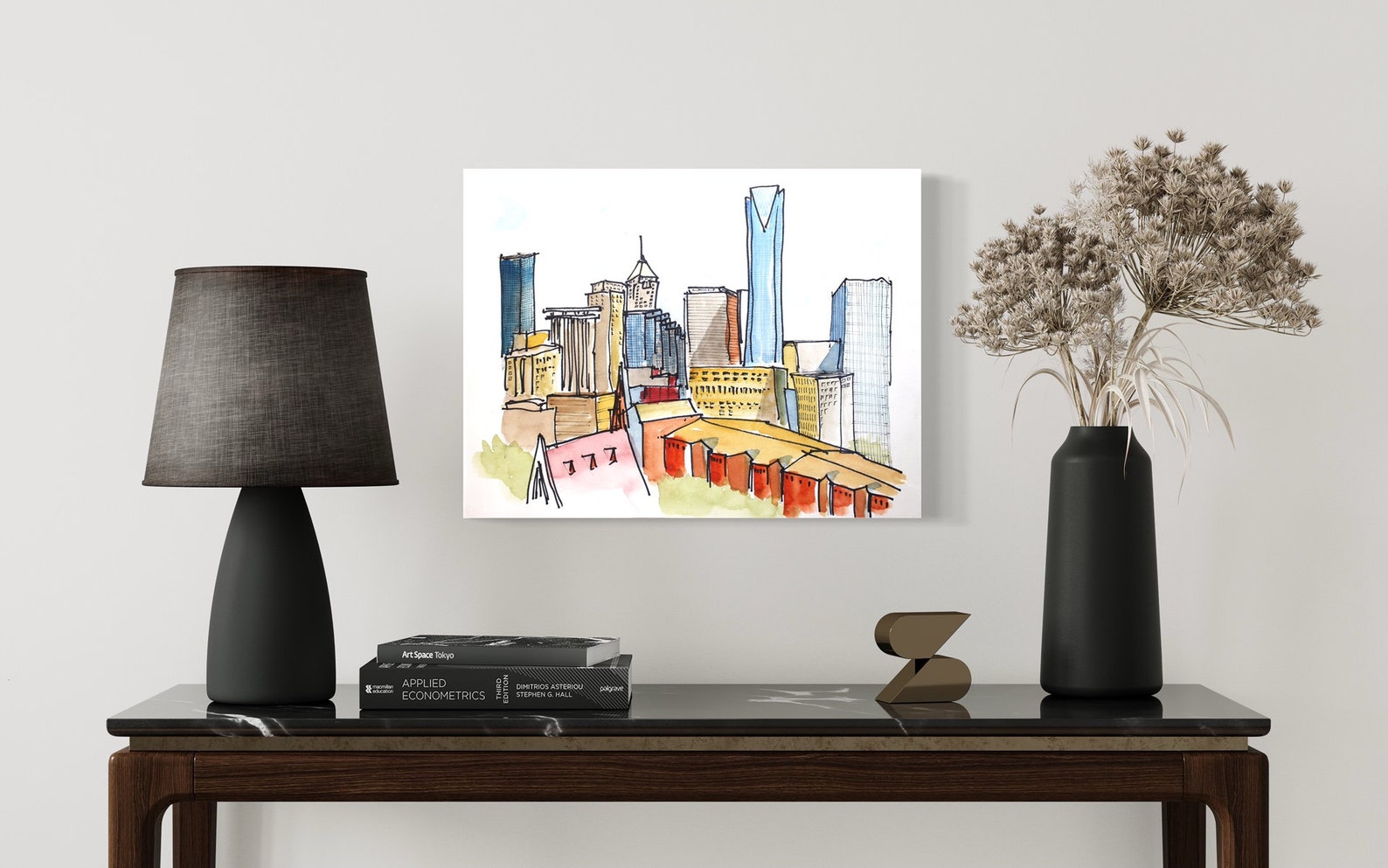OKC Skyline (loose Style). Devon, Tower, Skyscraper, Thunder, Bricktown ...