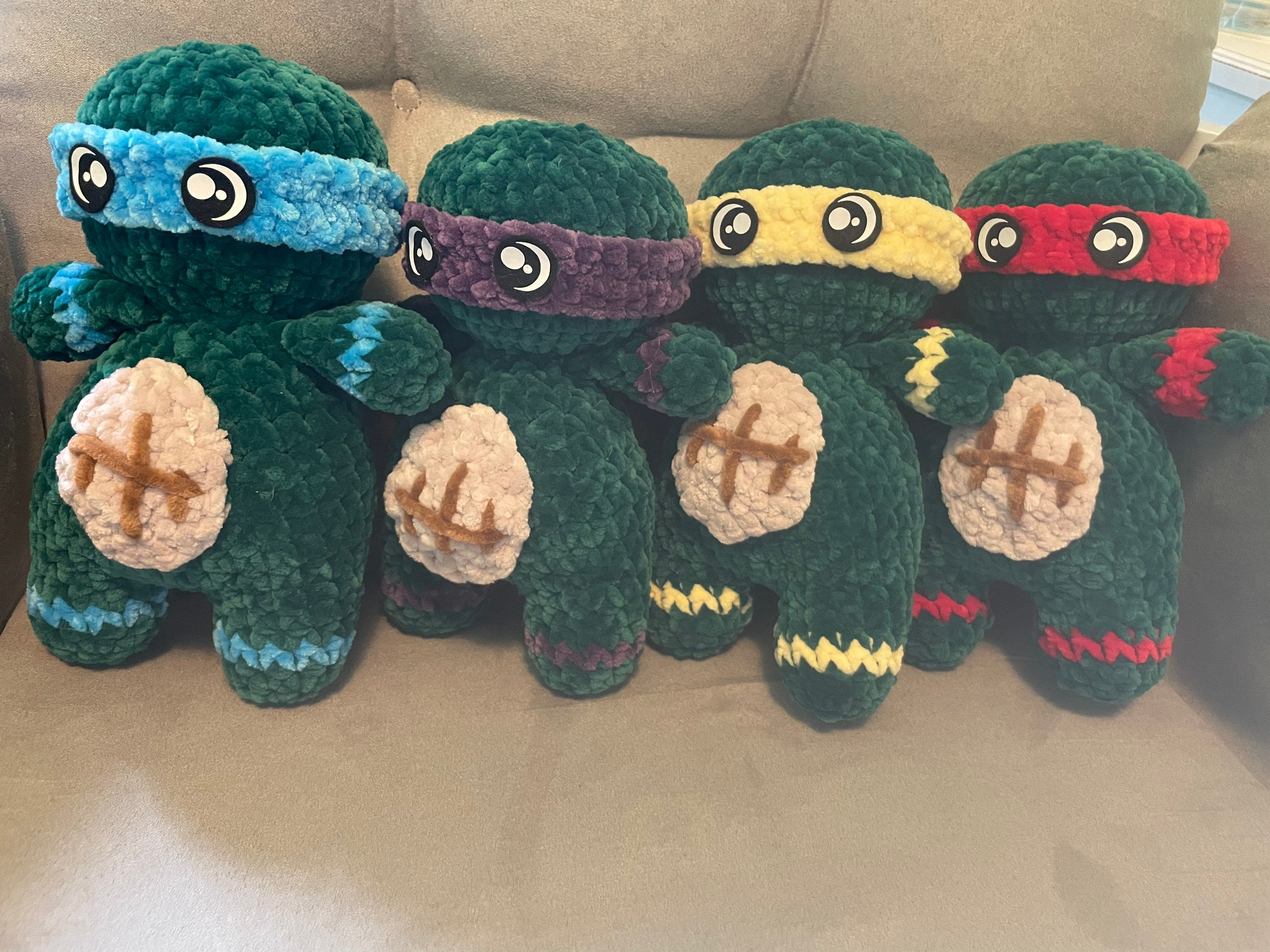 Crochet Ninja Turtle Plushie Set - Etsy