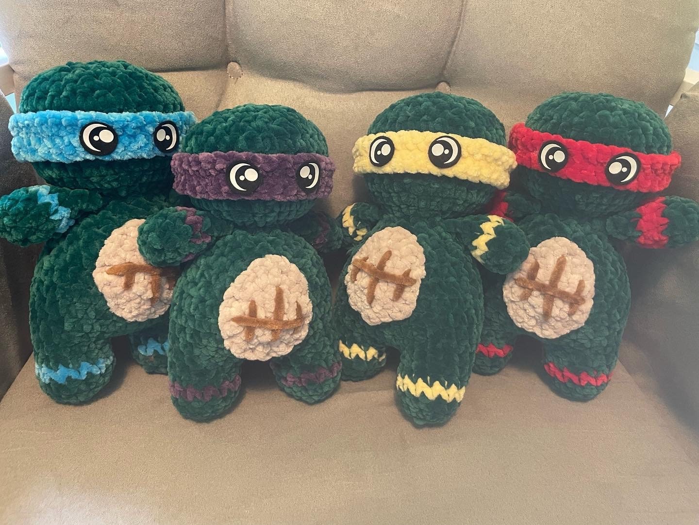Crochet Ninja Turtle Plushie Set - Etsy