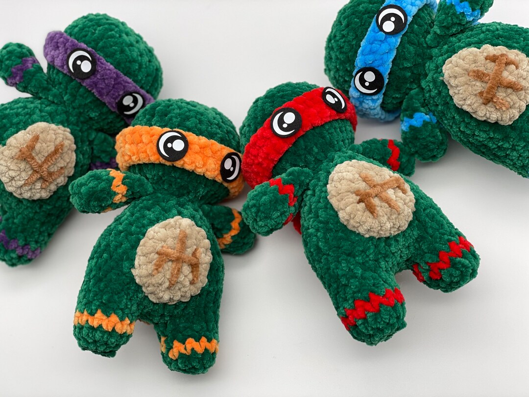 Crochet Ninja Turtle Plushie Set - Etsy