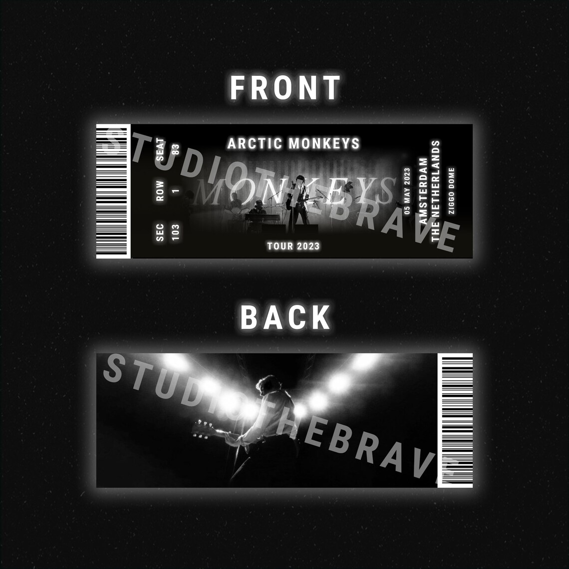 Arctic Monkeys 2023 Tour Printable Souvenir Ticket - Etsy