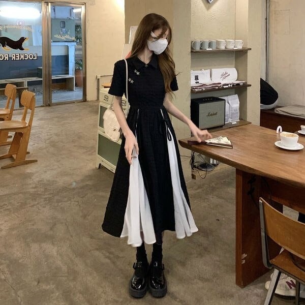 Women Dress Vintage Dress Midi Dress Korean Dress Summer - Etsy Women Dress Vintage Dress Midi Dress Korean Dress Summer - Etsy