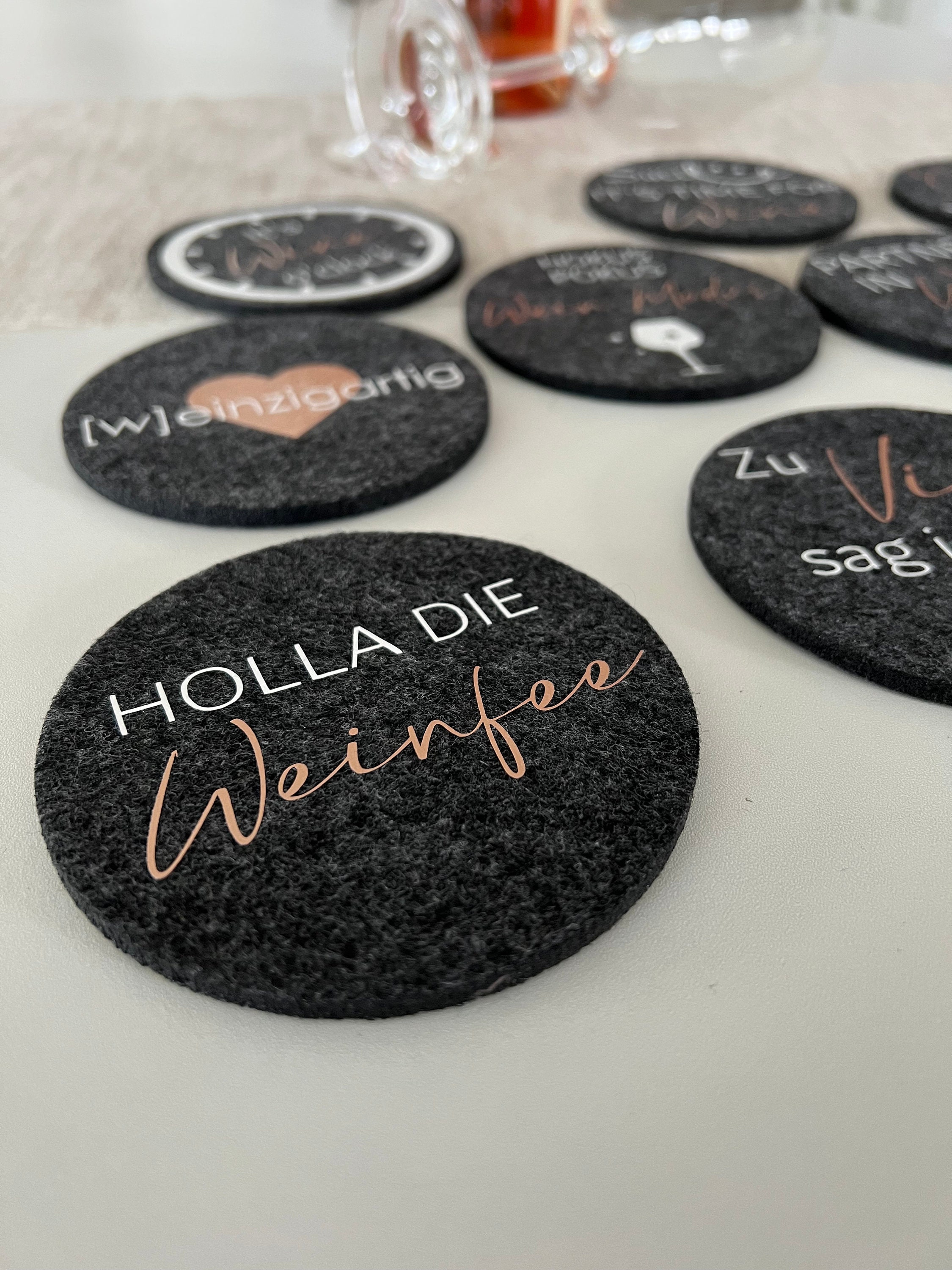 Untersetzer Weinsprüche aus Filz ideal für Weinliebhaber / zum - Etsy.de