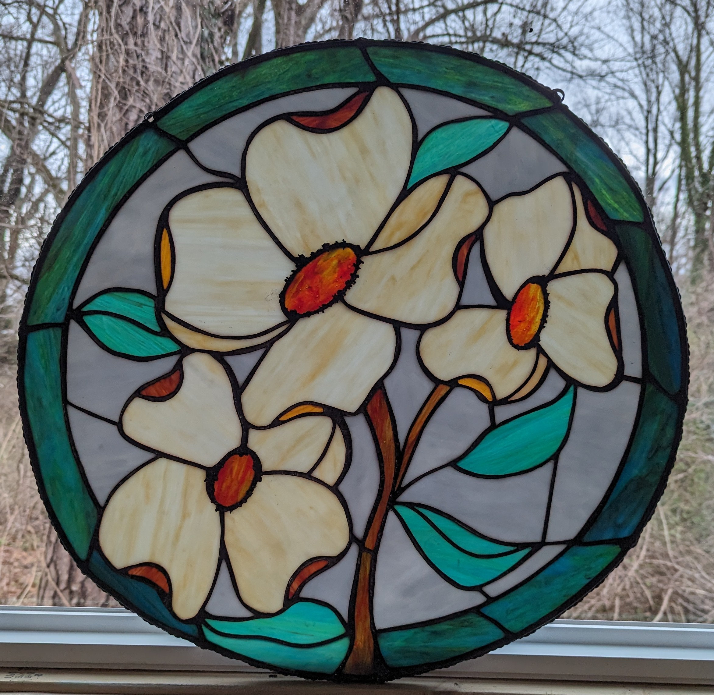 PATTERN - Stained Glass - Dogwood Flower Tree Branch - Digital Pattern ...