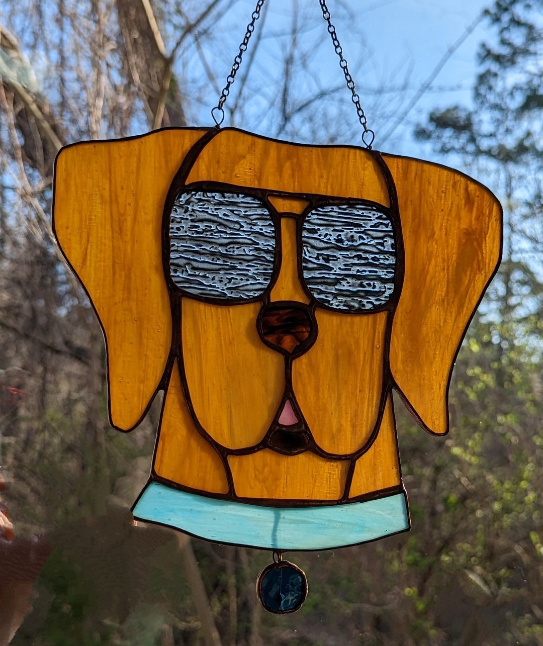 PATTERN - Stained Glass - Labrador - Dog With Glasses - Digital Pattern ...