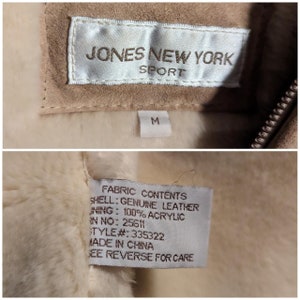 Vintage Leather and Faux Fur Coat From the 1990s, Jones New York, Tan ...