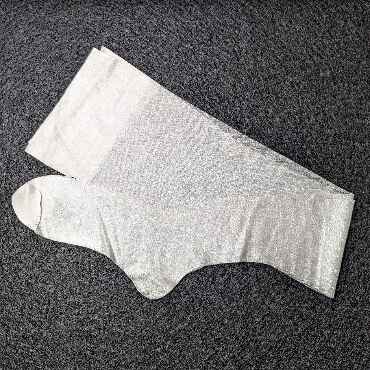 Vintage Stockings From the 1950s Silver Glitter Thigh High Seamless ...