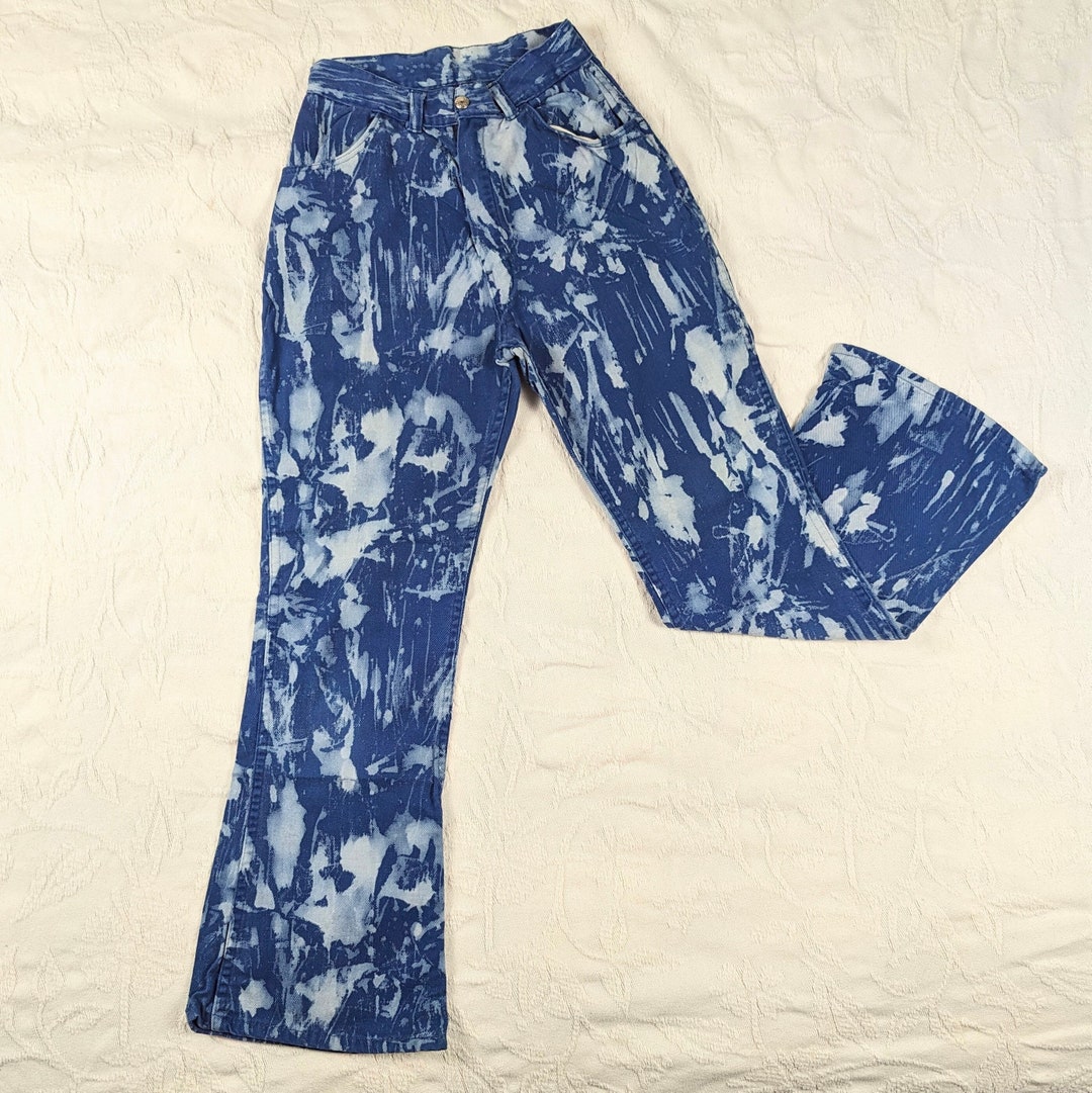 Vintage Bleach Splatter Jeans From the 1970s by Big Yank, Size XS Women ...