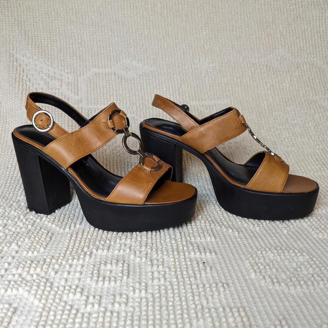 Vintage 1990s Chunky Leather Platforms by Chinese Laundry - Etsy