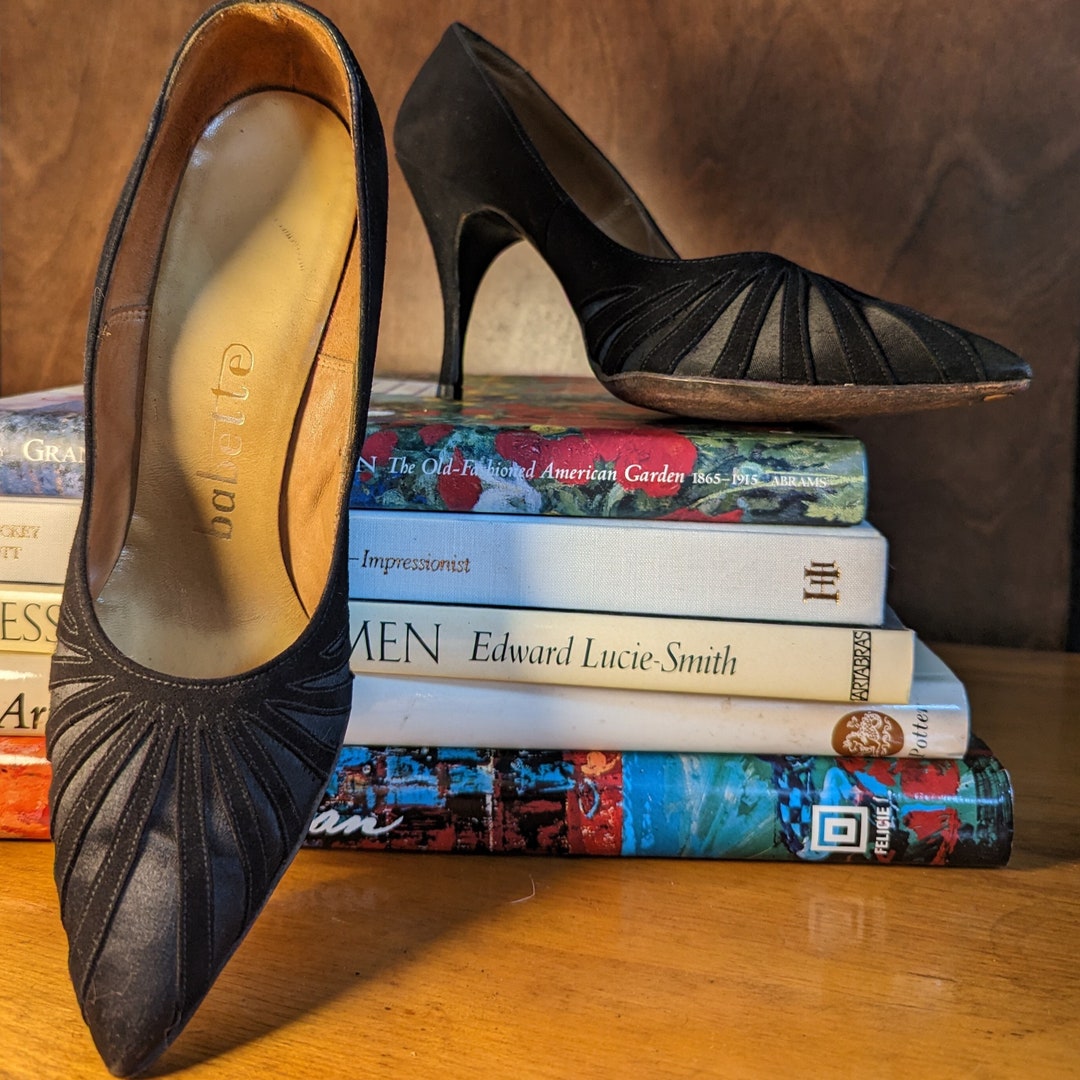 Vintage 1960s Velvet and Satin Stilettos by Babette - Etsy