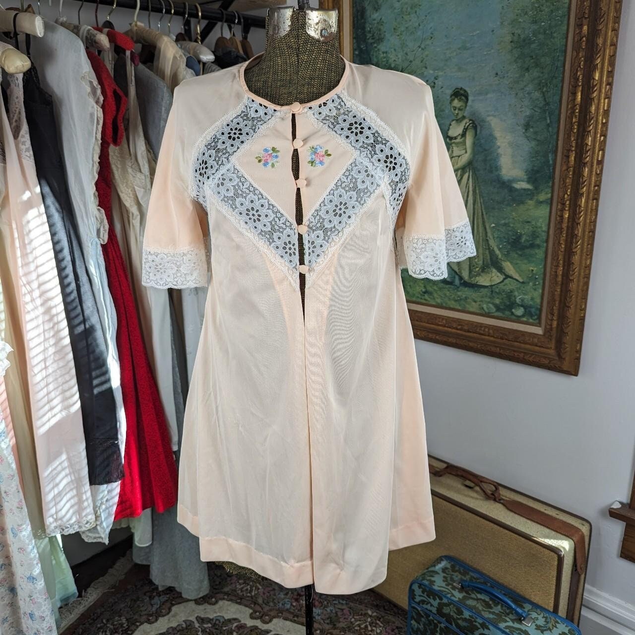 Vintage Lacy Peach Sleep Top From the 1960s by Sears, Size Medium ...