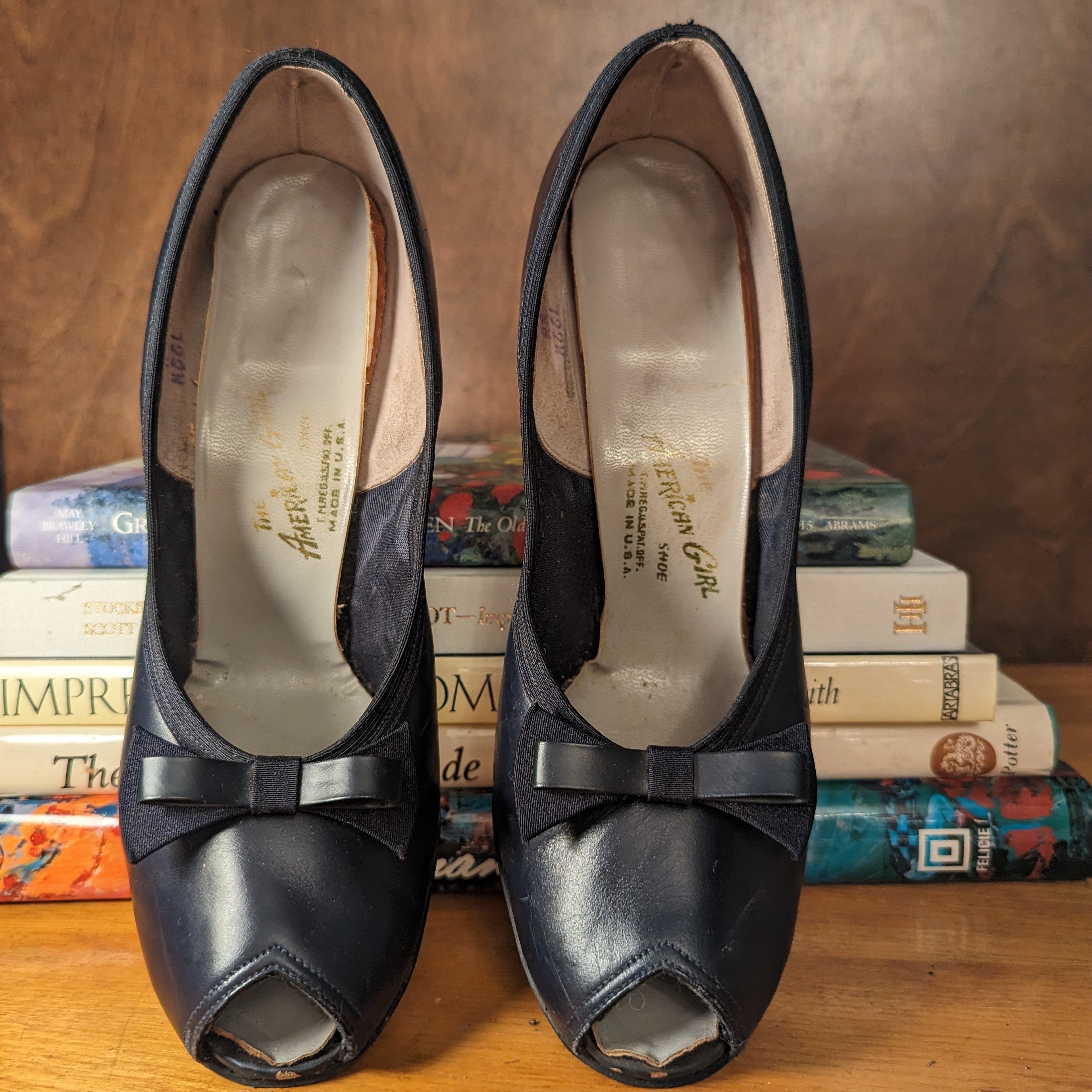 Vintage 1950s Navy Blue Stilettos by the American Girl - Etsy