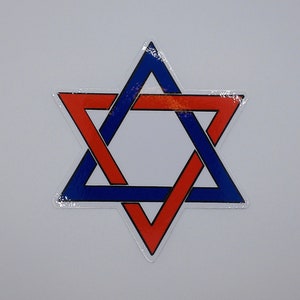 Red and Blue Star of David Sticker - Etsy