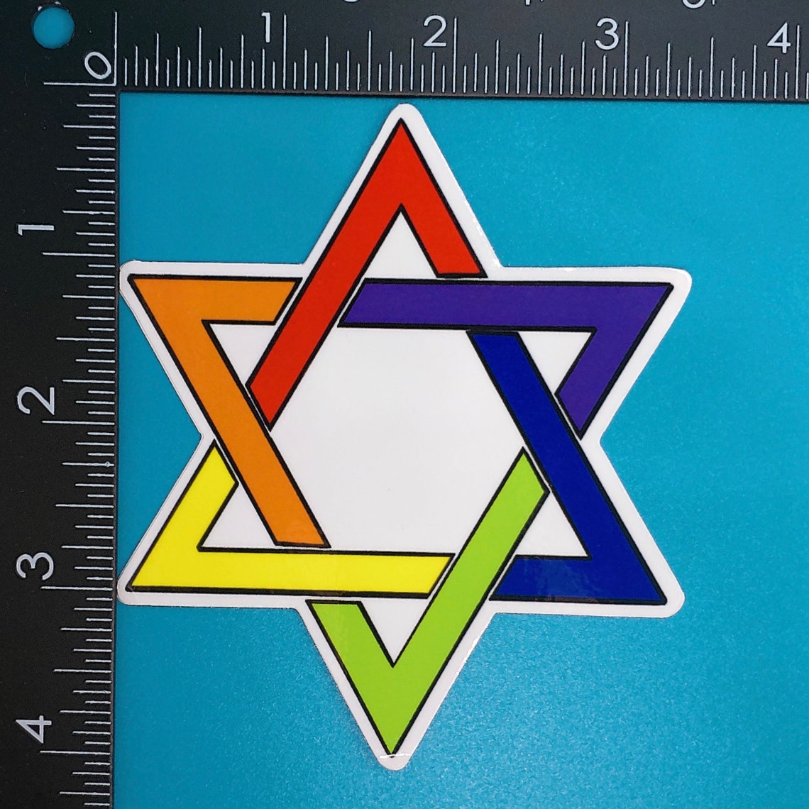 Rainbow Star of David Sticker - Etsy